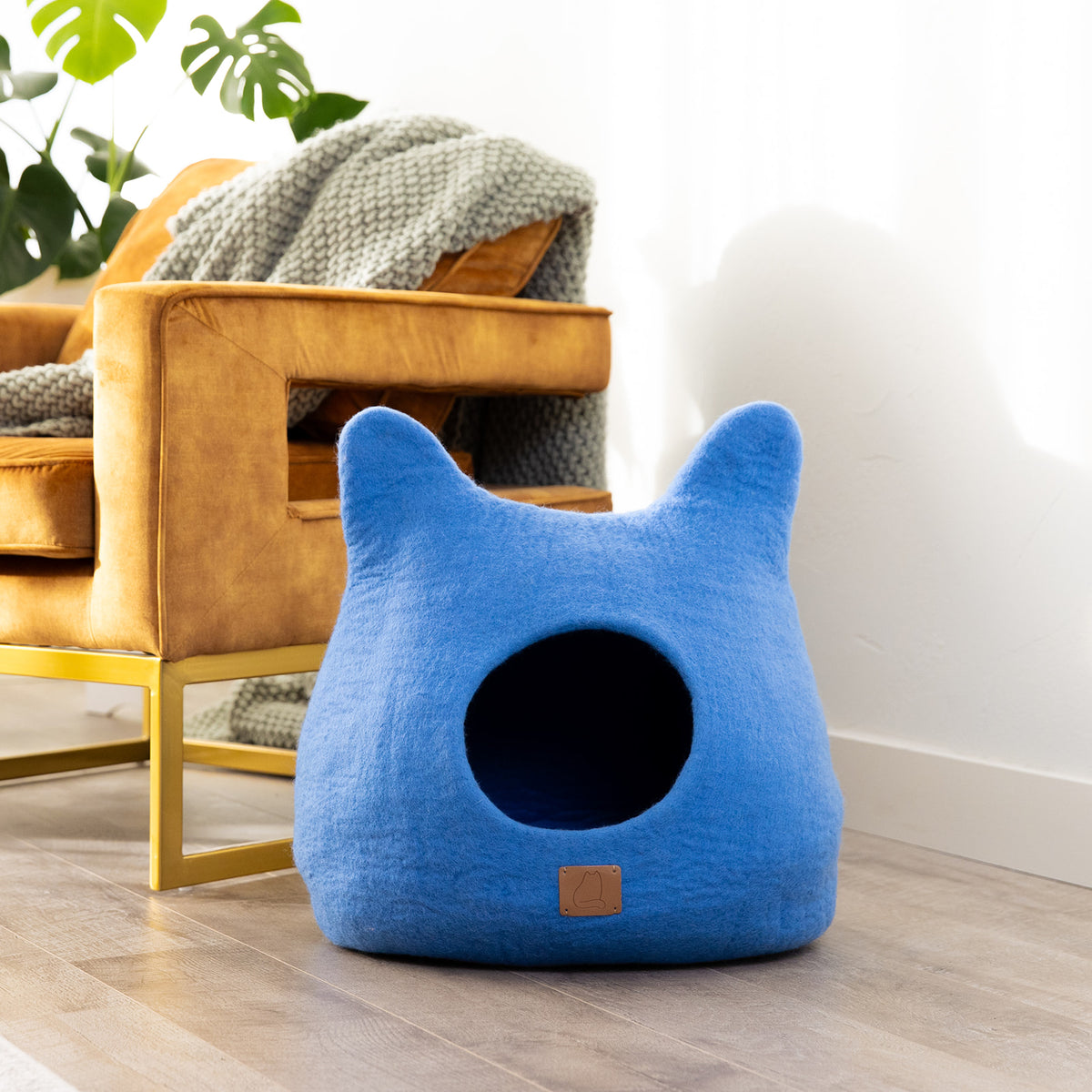 Whimsical Cat Ear Cave Bed - Felted Wool Hideout for Playful Kitties ...